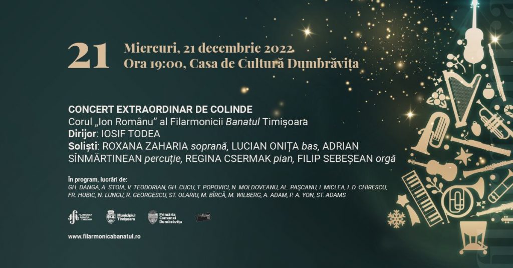 Concert extraordinar de colinde – 21 decembrie – Filarmonica Banatul ...