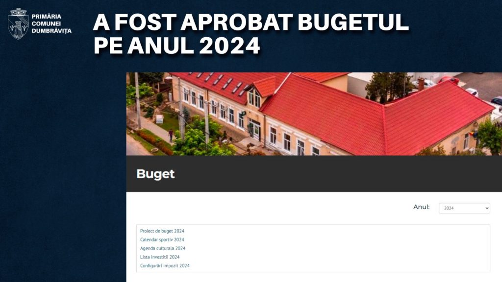 Buget 2024 – Primaria Comunei Dumbravita